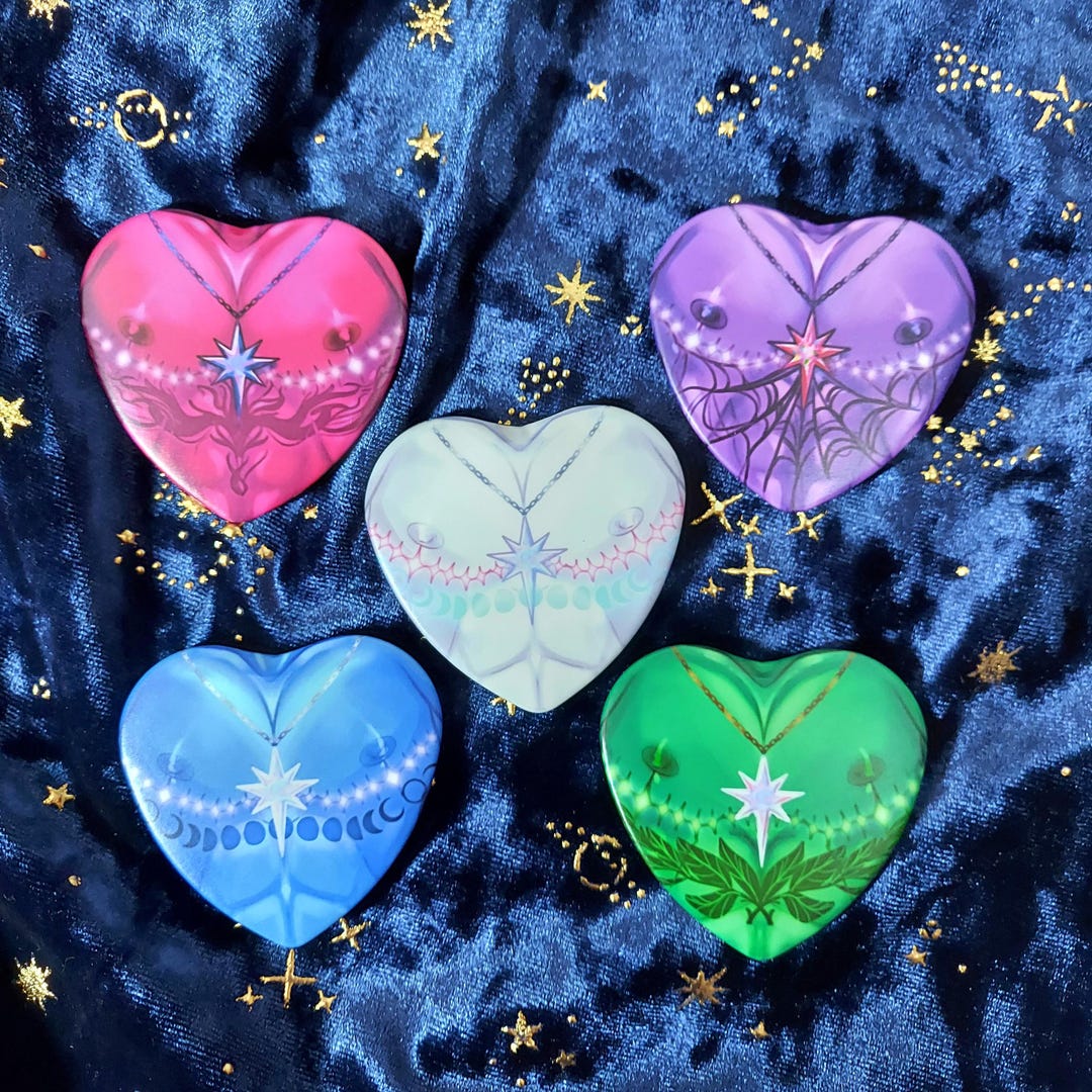 Fantasy Top Surgery Scar Heart Buttons Dnd-inspired Boob Heart Pinback ...