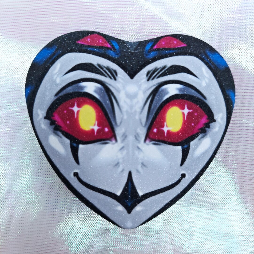 Helluva Boss Stolas Glitter Heart Button - Etsy