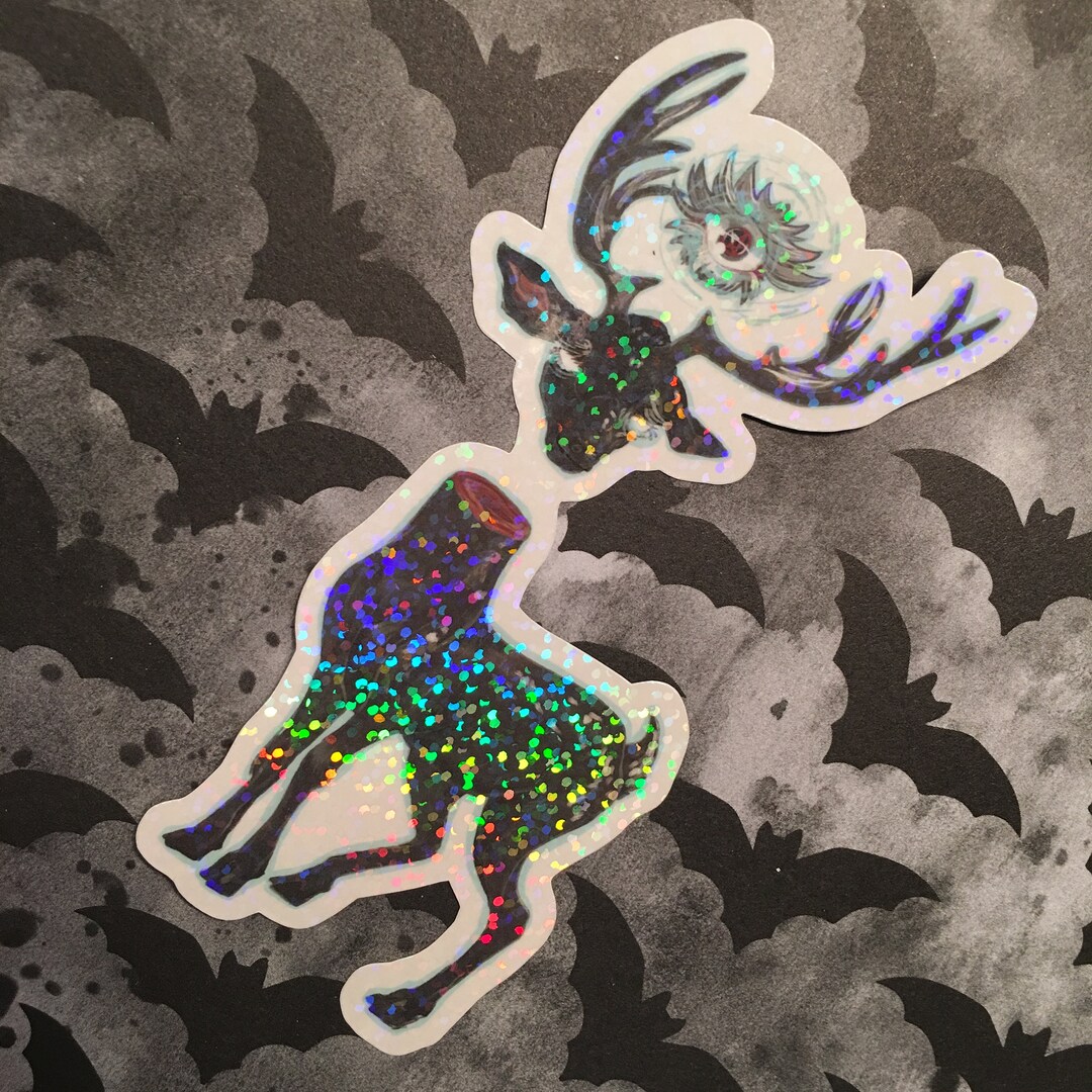 Deer Cryptid Jumbo Holographic Vinyl Sticker - Etsy