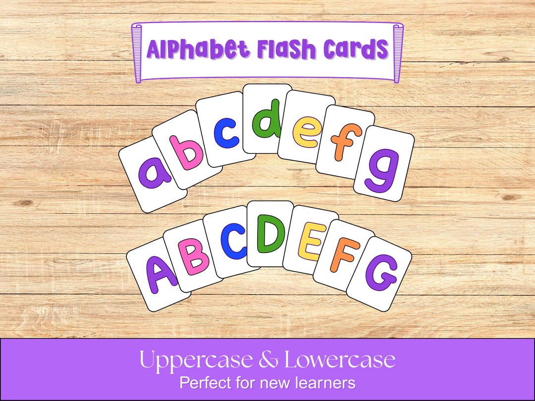Preschool Alphabet Flashcards, Uppercase Lowercase Letters (digital ...