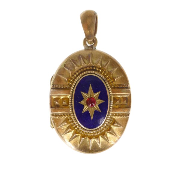 Enamel Locket - Etsy