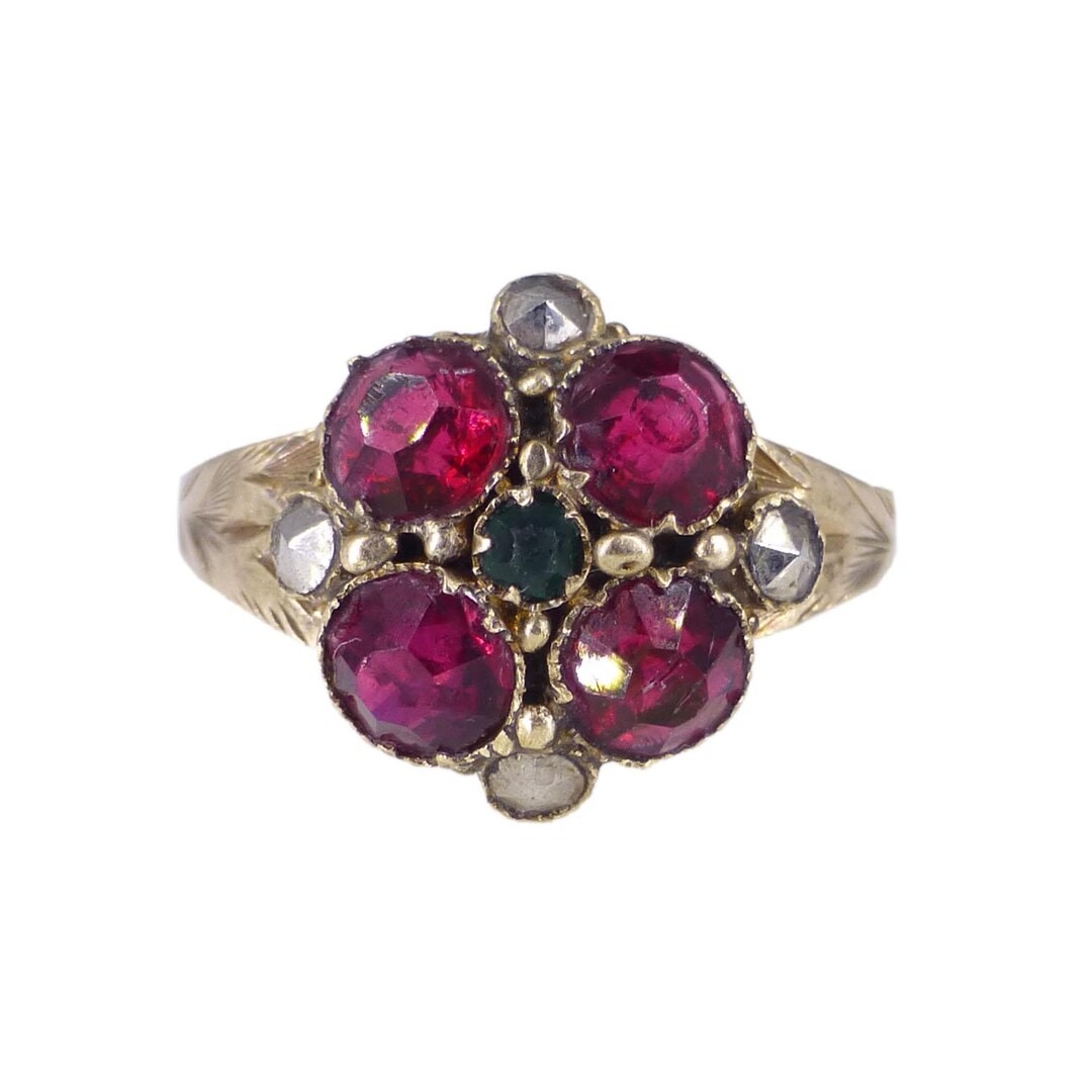 Antique Victorian 12ct Gold Red Paste Ring - Etsy