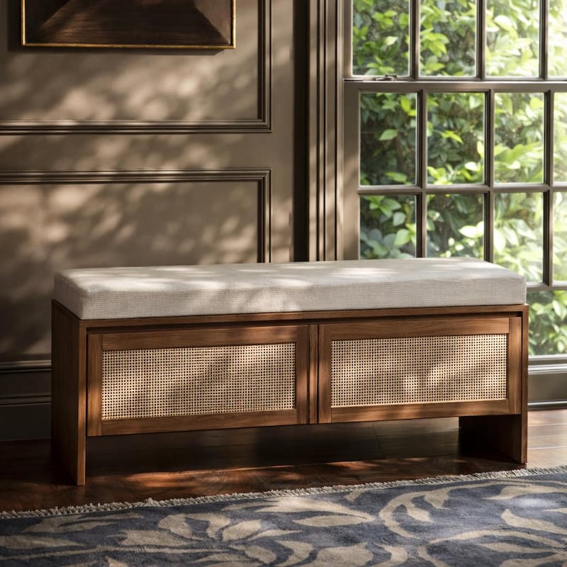 Rattan Bench End of Bed - Etsy