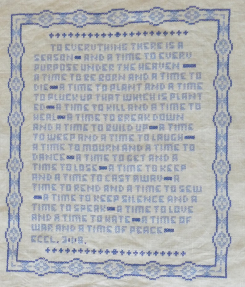 Jane Snead Samplers Vintage Embroidery Kit 335 A Time for Everything ...