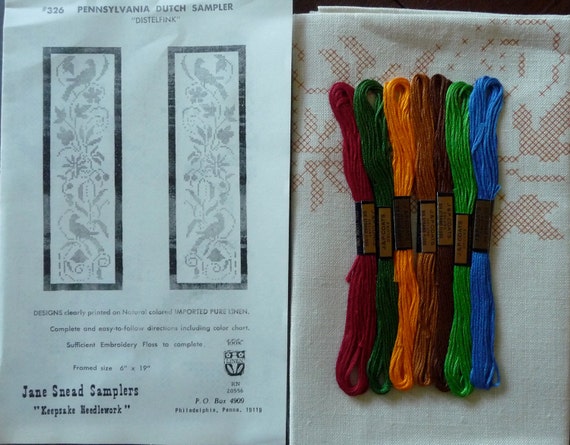 Jane Snead Samplers Vintage Cross Stitch Kit 326 Pennsylvania | Etsy
