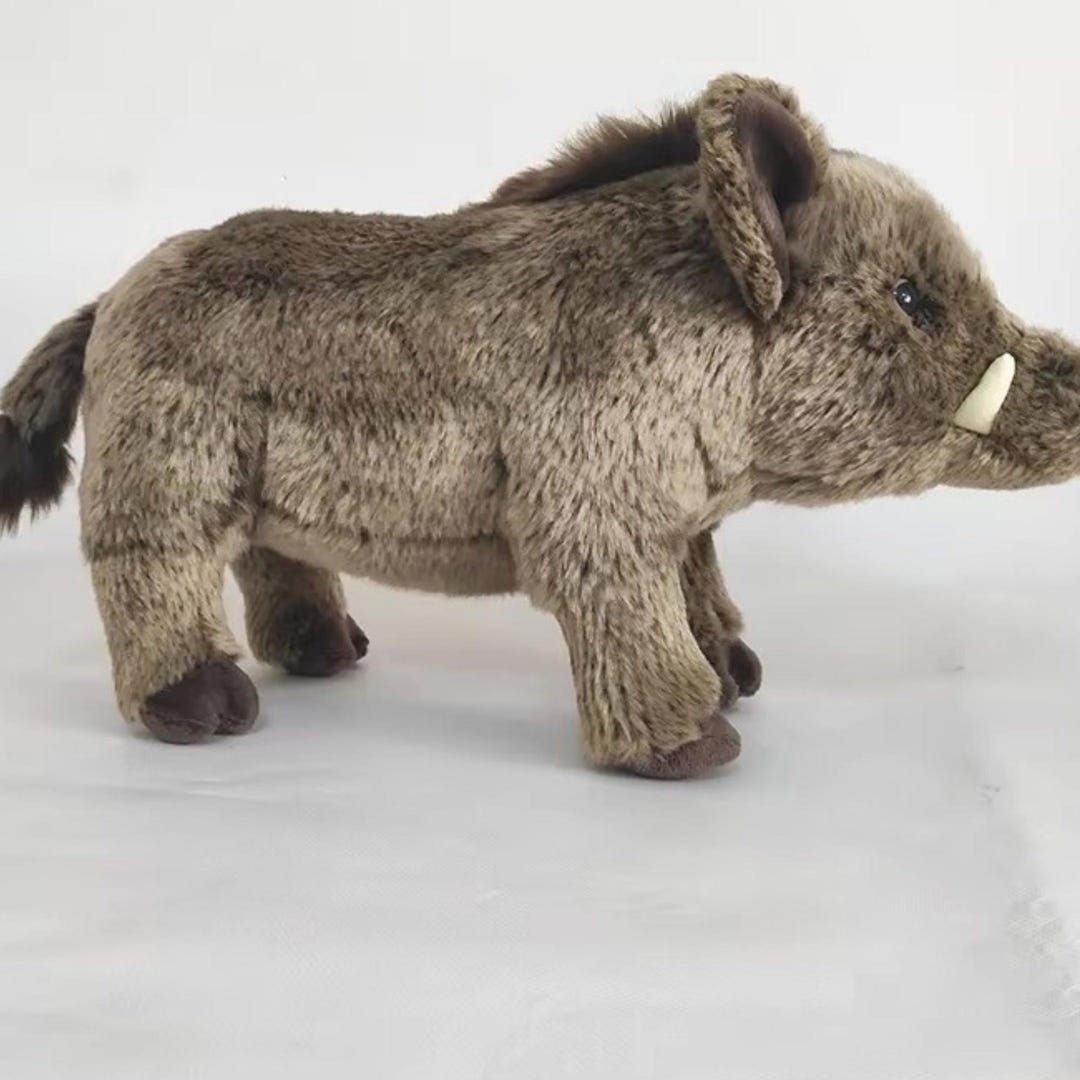 Wild Boar Plush Toy Realistic Animal Stuffed Doll Jungle Safari Decor ...