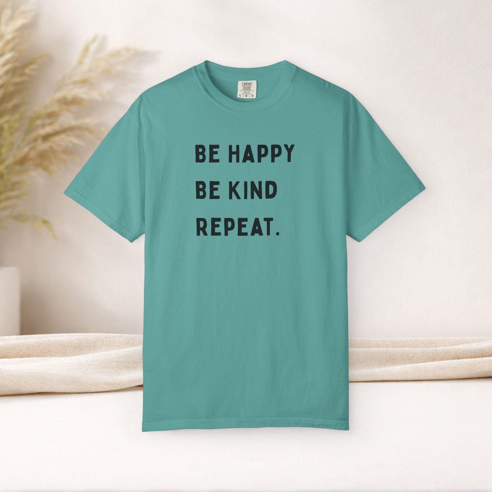 Be Happy Be Kind | Positive Message Minimalist Tee | 100% Cotton - Etsy