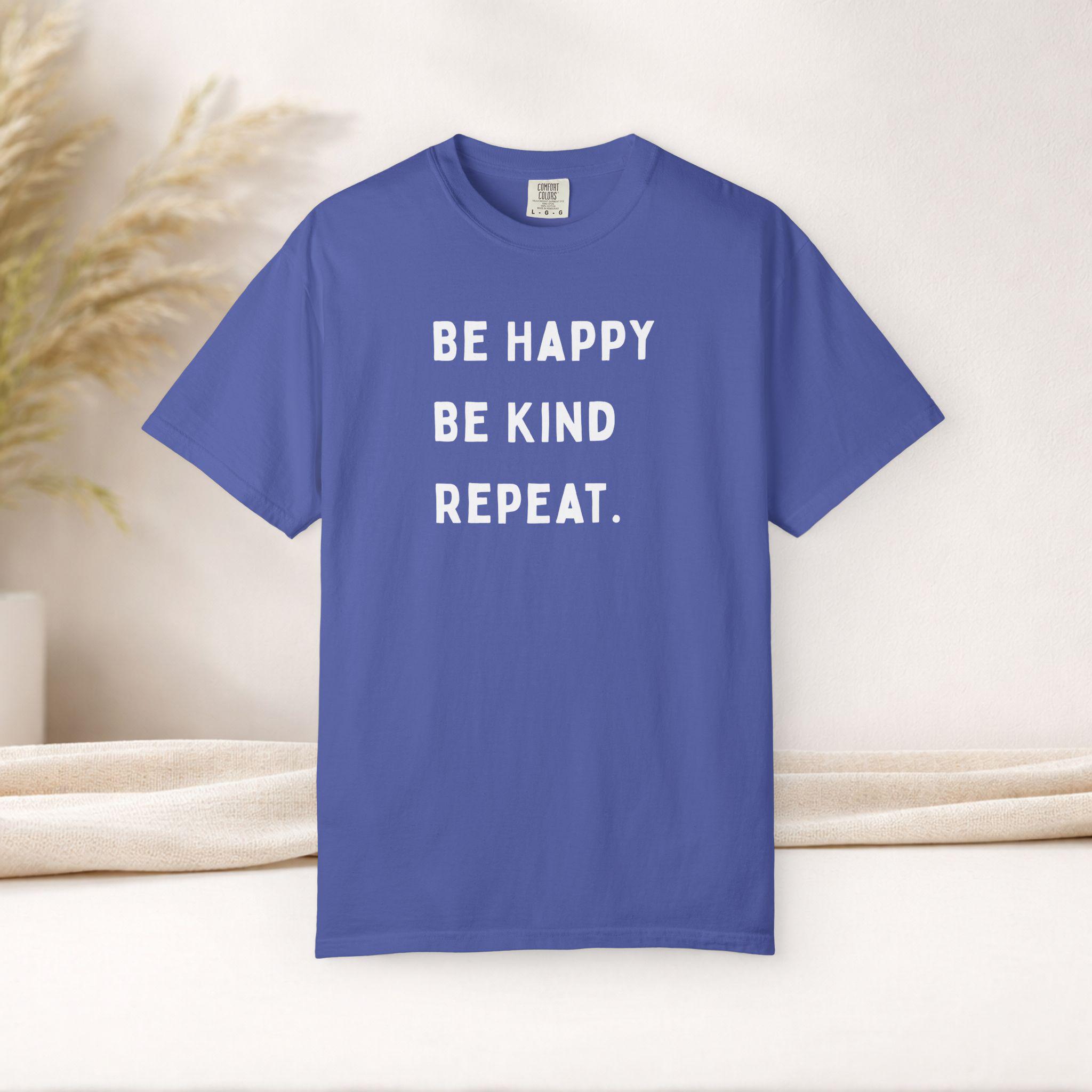 Be Happy Be Kind | Positive Message Minimalist Tee | 100% Cotton - Etsy