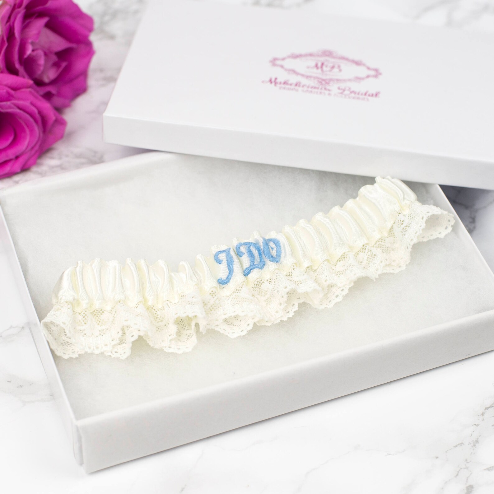 Bridal Garter Set - Embroidered 'I Do' Bridal Garter - Bridal Garter ...