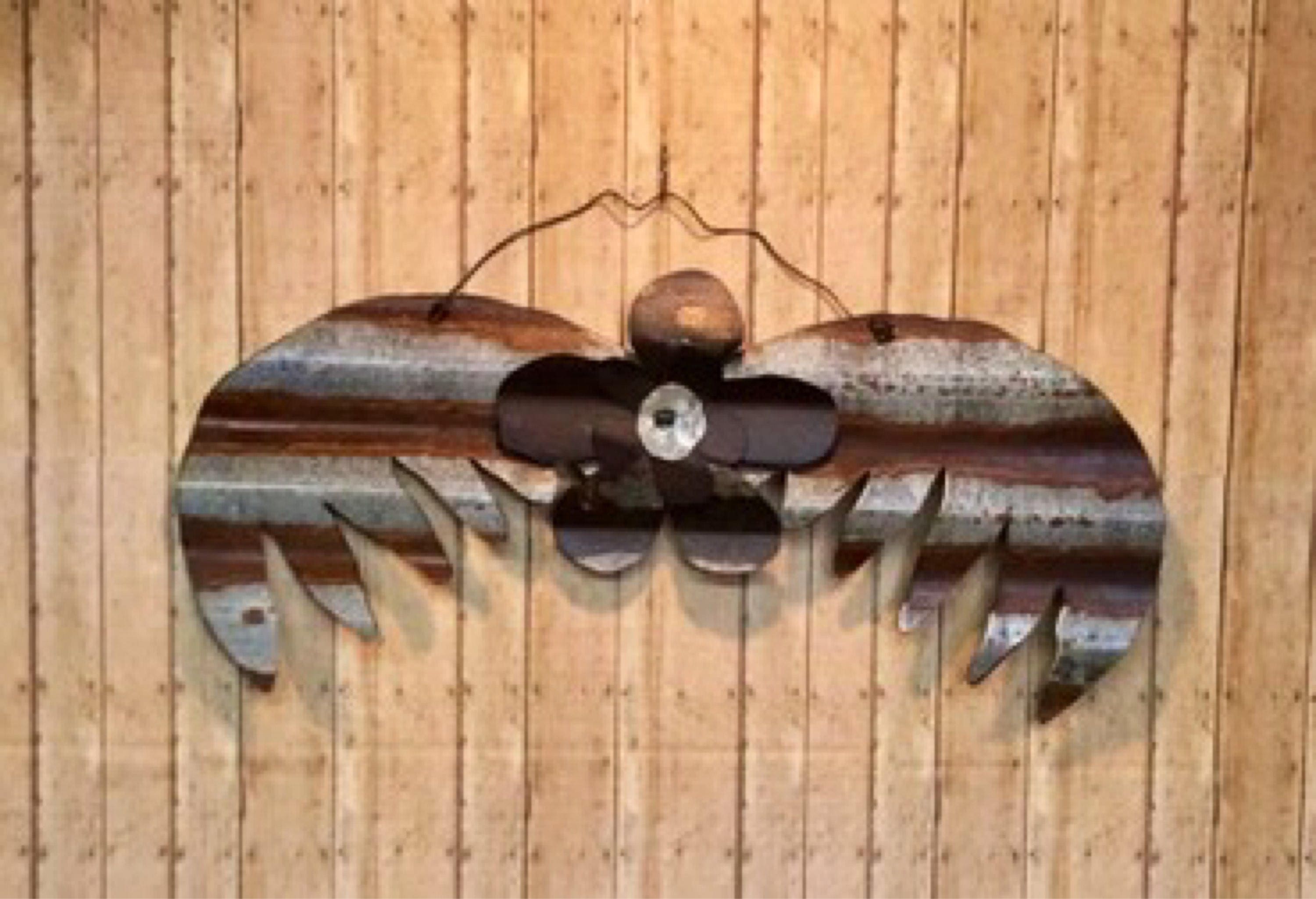 Rustic tin angel wings Rusty flower corrugated tin wings | Etsy