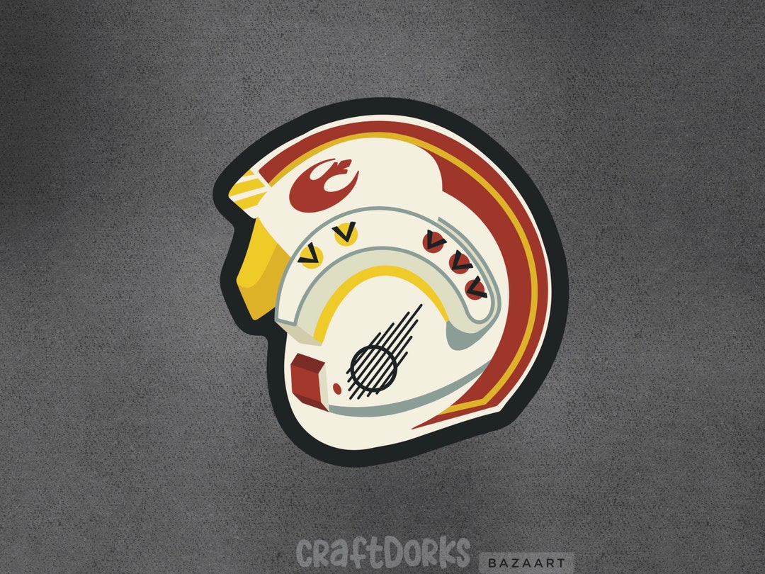 Luke Skywalker Helmet Sticker: Matte Vinyl Star Wars Decal - Etsy