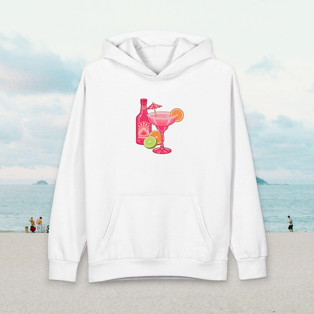 Oversized Margarita & Tequila Cocktail Club Hoodie | Pink Tropical ...