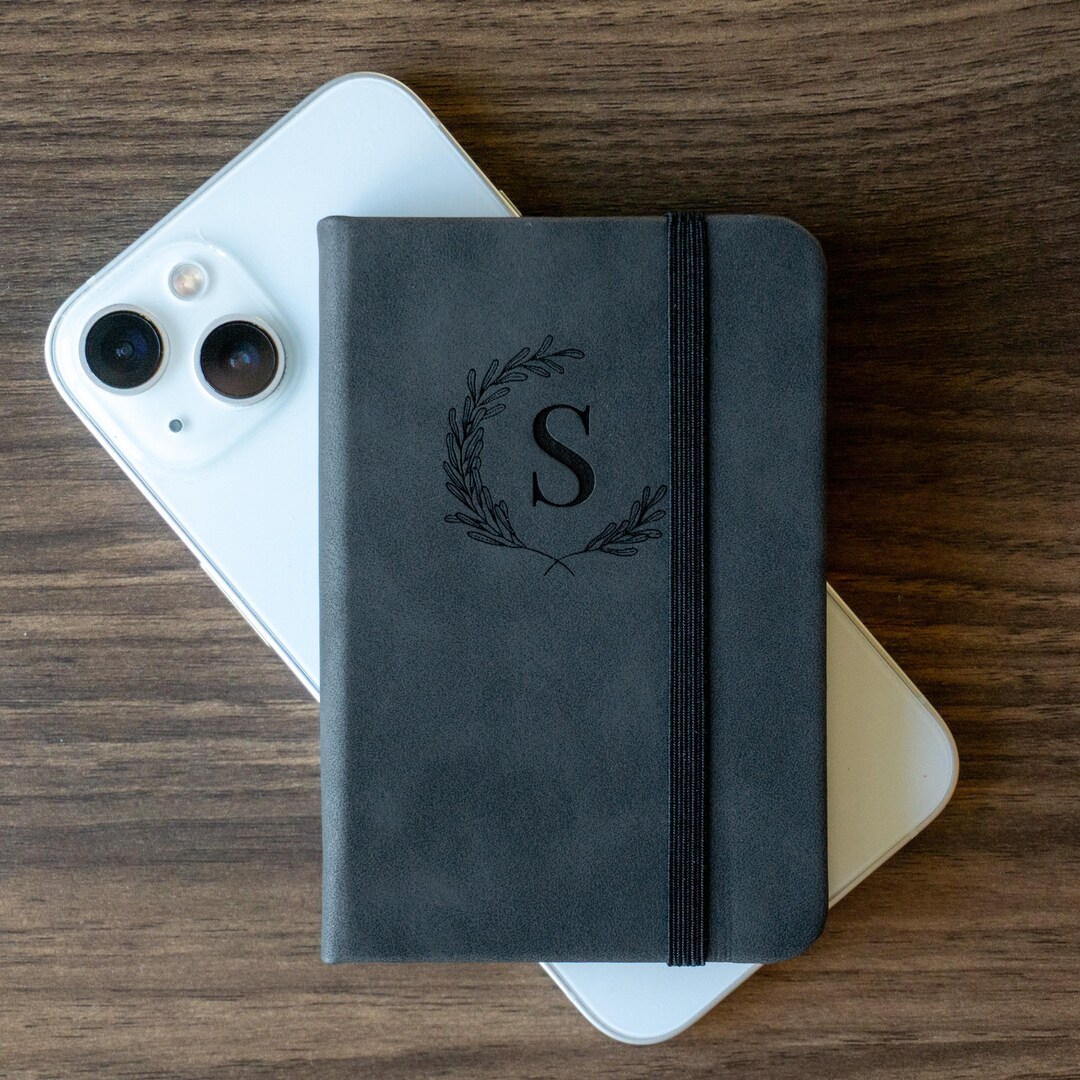 Personalized Mini Journal Custom Initial Engraved Notebook Small Pocket ...