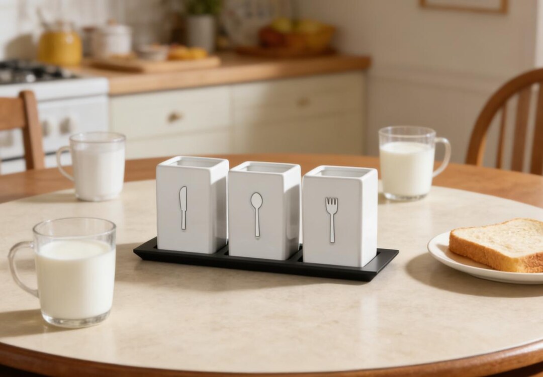 3-piece Ceramic Caddy Set – White & Black Organizer With Wood Tray - Etsy