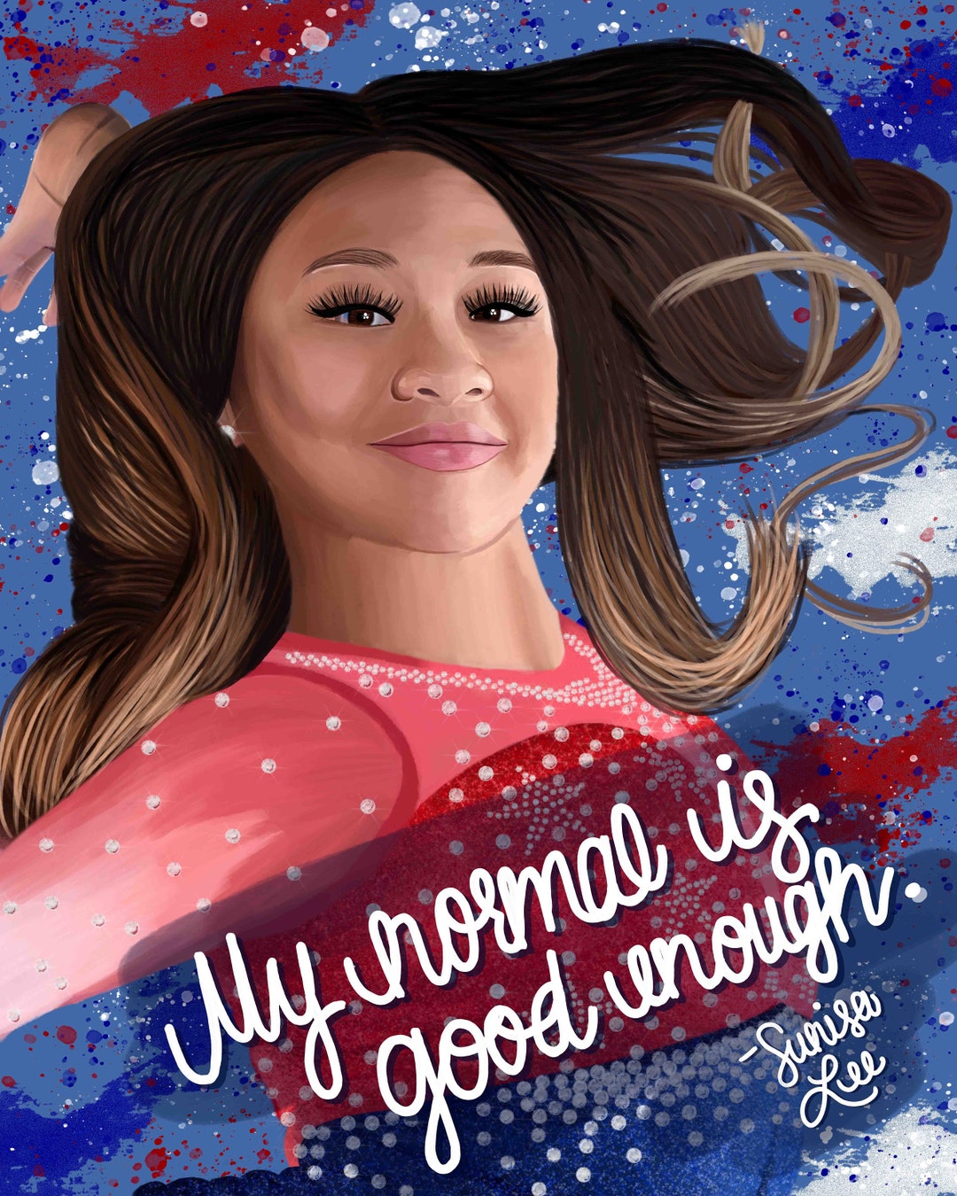 Sunisa Suni Lee Portrait Quote Art - Digital Download - Etsy