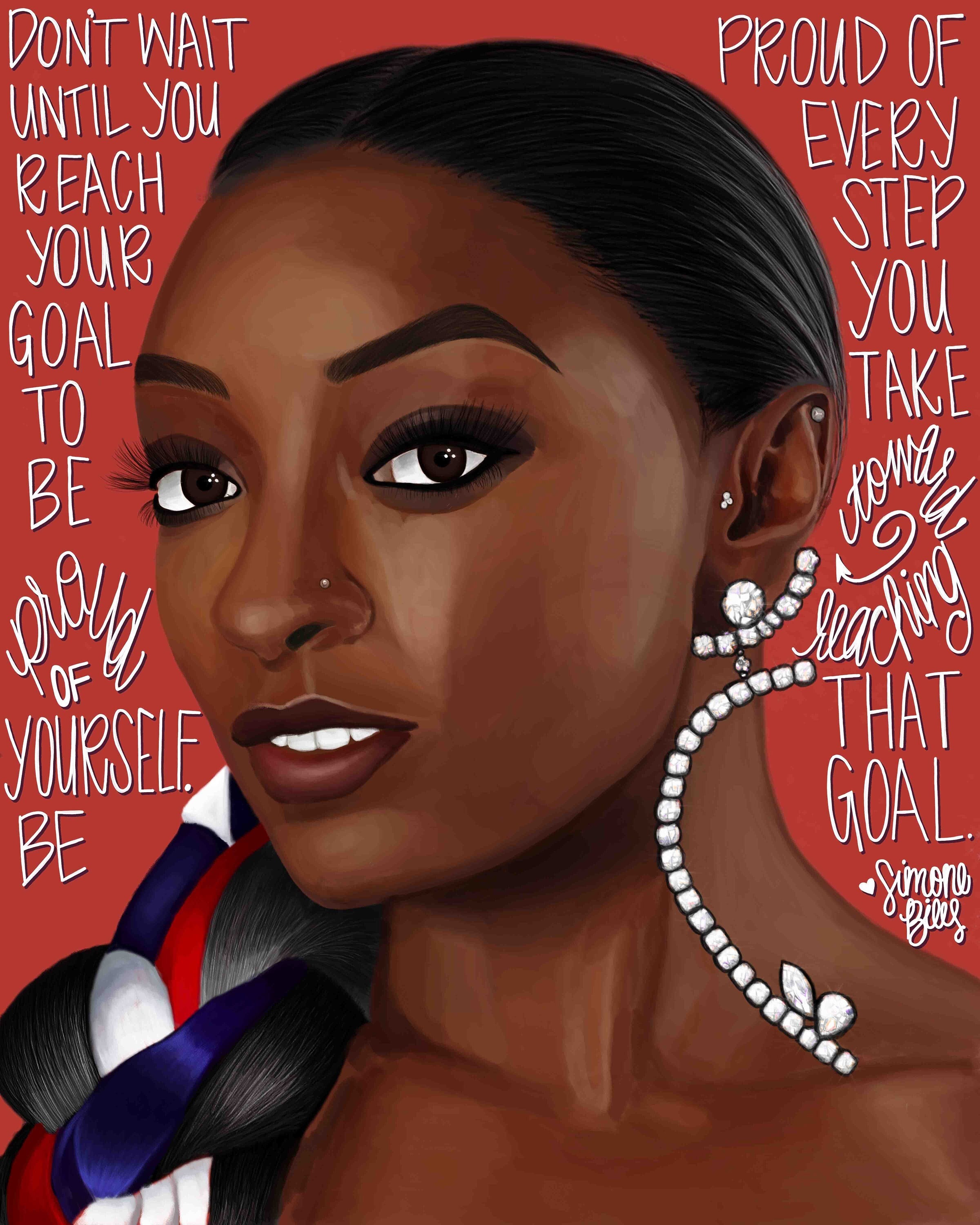 Simone Biles Portrait Quote Art - Digital Download - Etsy UK