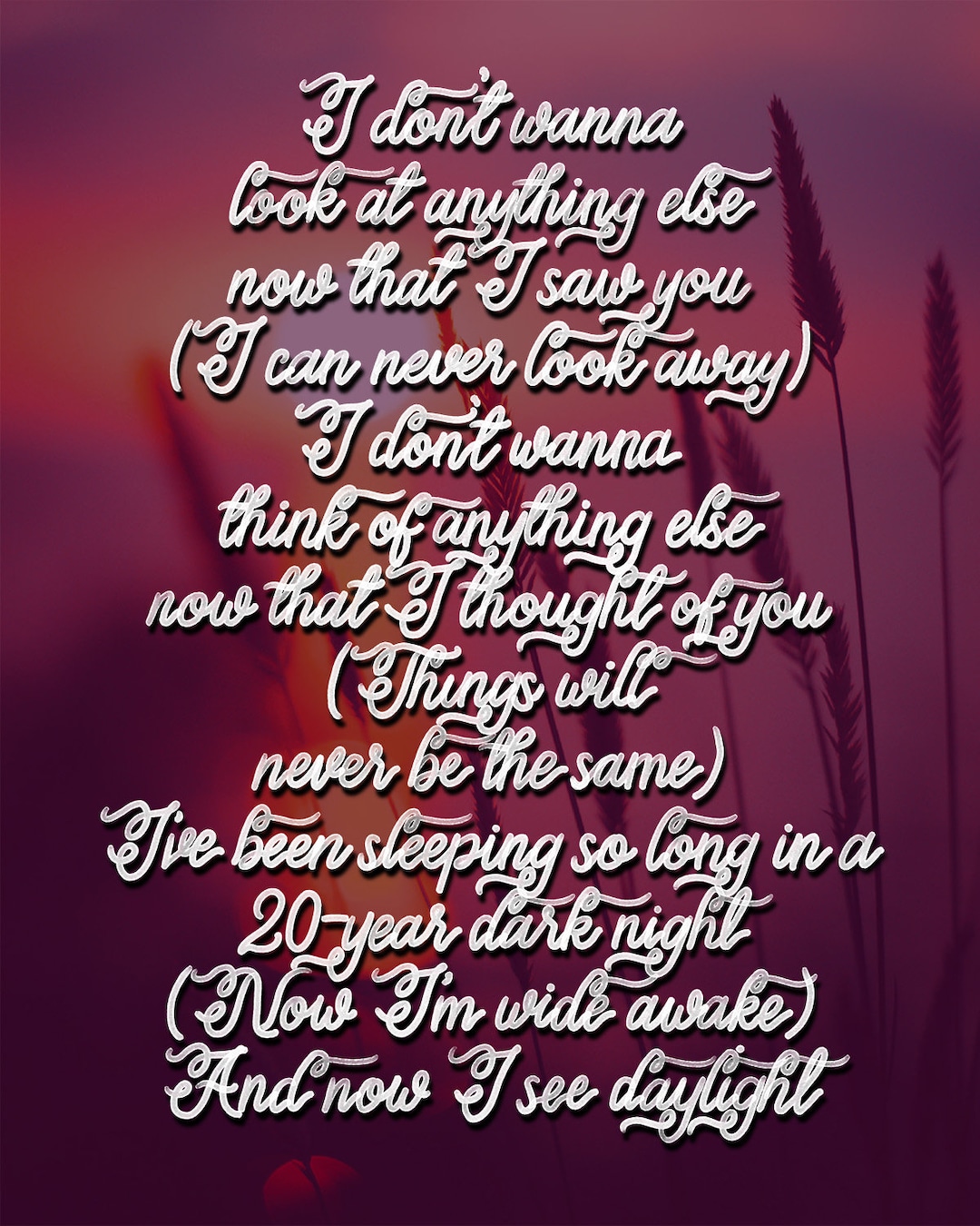 Daylight - Hand-lettered Taylor Swift Lyric Art - Etsy