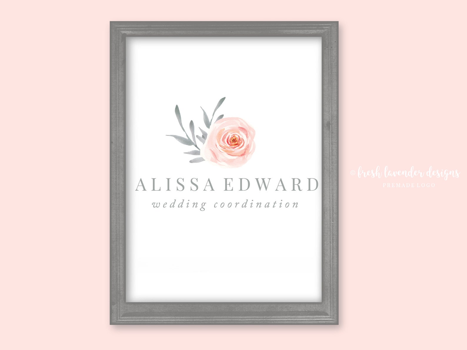 Rose Logo Custom Logo Premade Logo Logo Design Wedding | Etsy