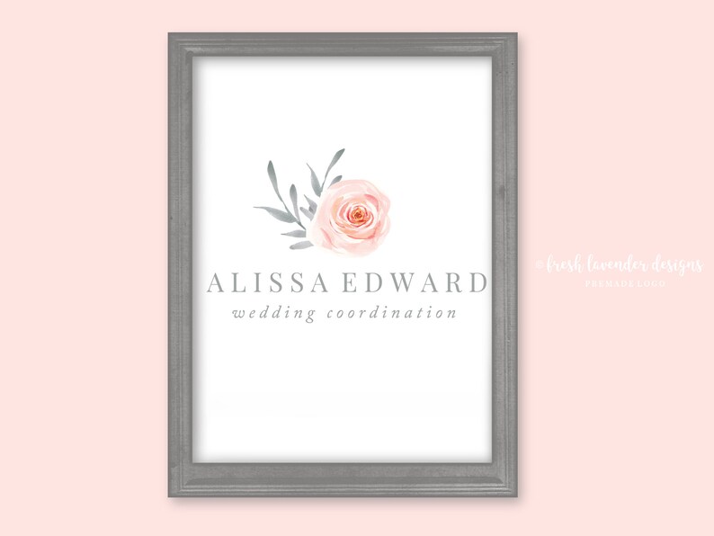 Rose Logo Custom Logo Premade Logo Logo Design Wedding | Etsy