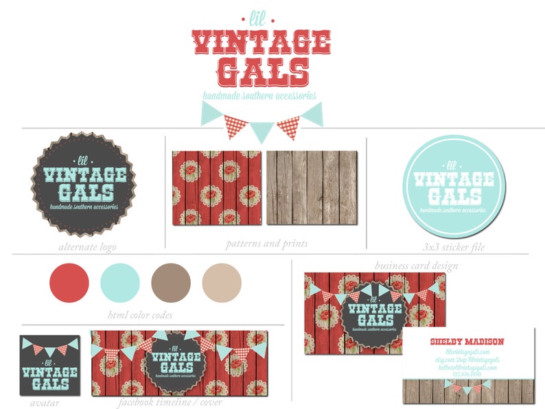 10 Piece Custom Branding Package Premade Logo W/ Watermark - Etsy