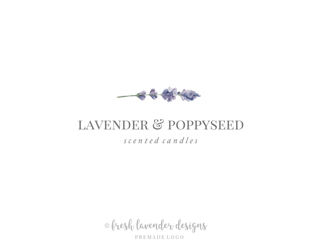 Lavender Logo, Premade Logo, Logo Design, Custom Logo, Logo With ...