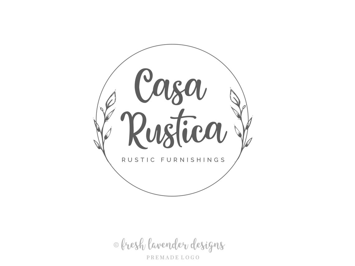 Premade Logo, Rustic Logo, Hand Drawn Logo, Custom Logo, Logo Designer ...