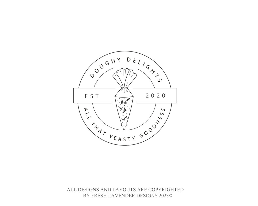 Rustic Baking Logo: Hand-drawn Piping Bag, Bakery Branding (PNG, JPG ...