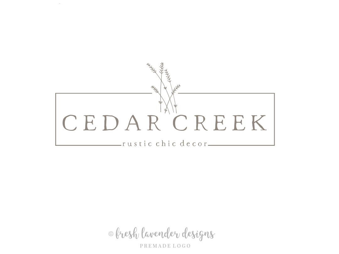 Farmhouse Logo, Rustic Logo, Custom Logo, Premade Logo, Logo Designer ...