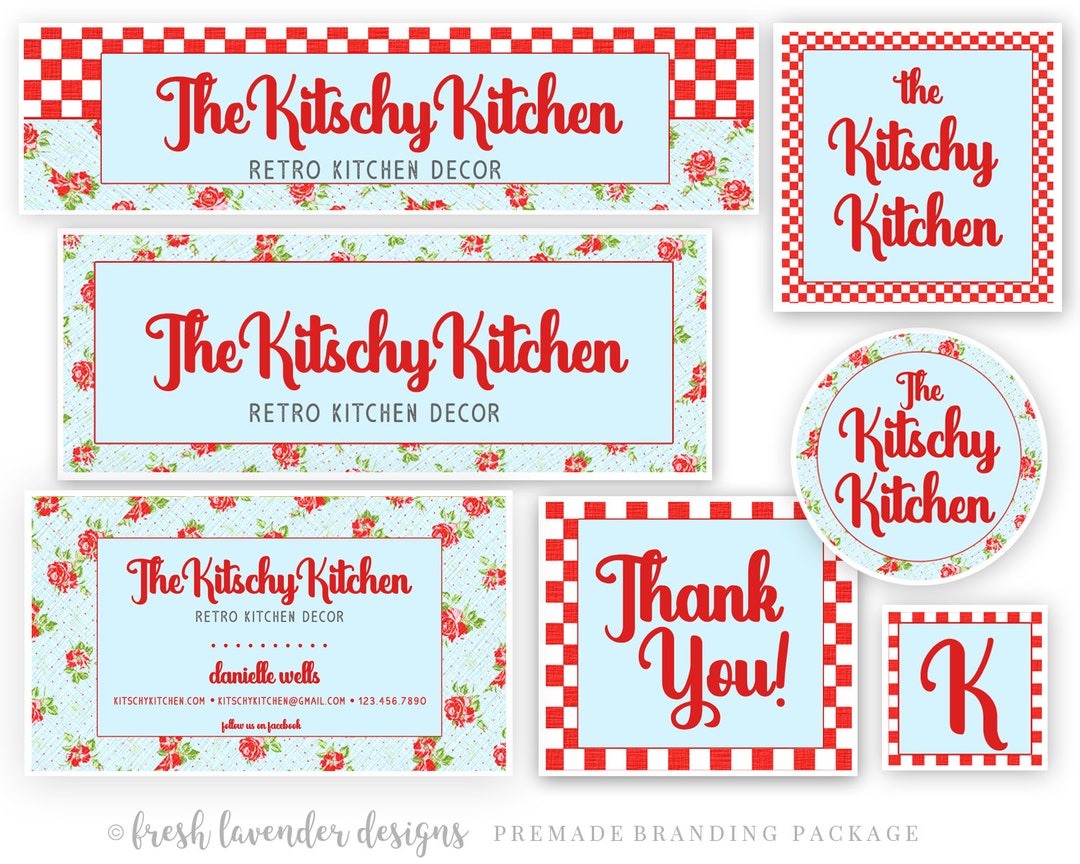 Retro Etsy Shop, Marketing Package, Etsy Shop Set, Vintage Etsy Set ...