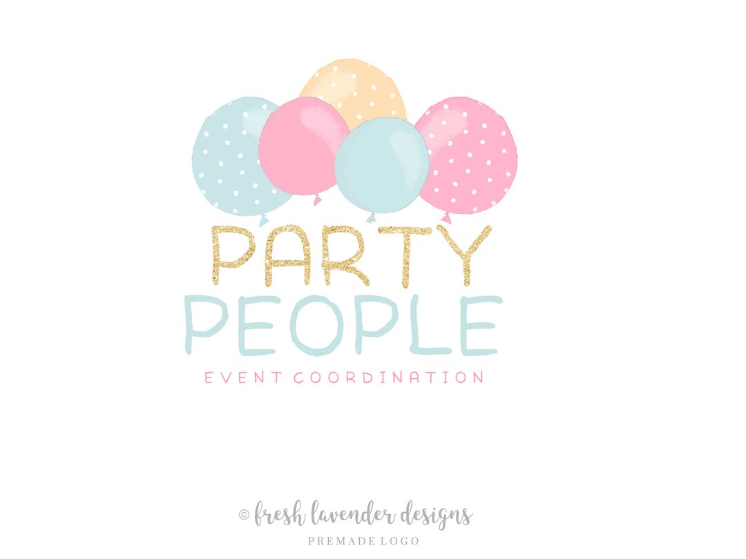 Balloon Logo Custom Logo Premade Logo Logo Design Party - Etsy