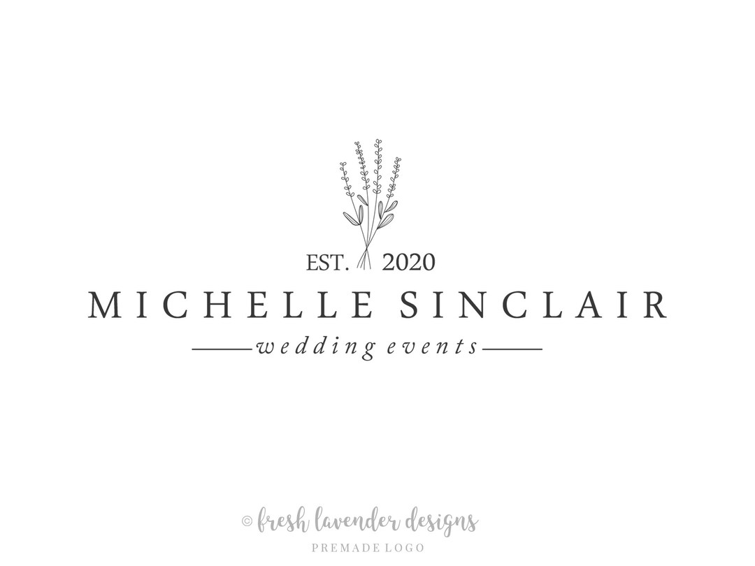 Lavender Logo, Custom Logo, Rustic Logo Design, Premade Logo, Premade ...
