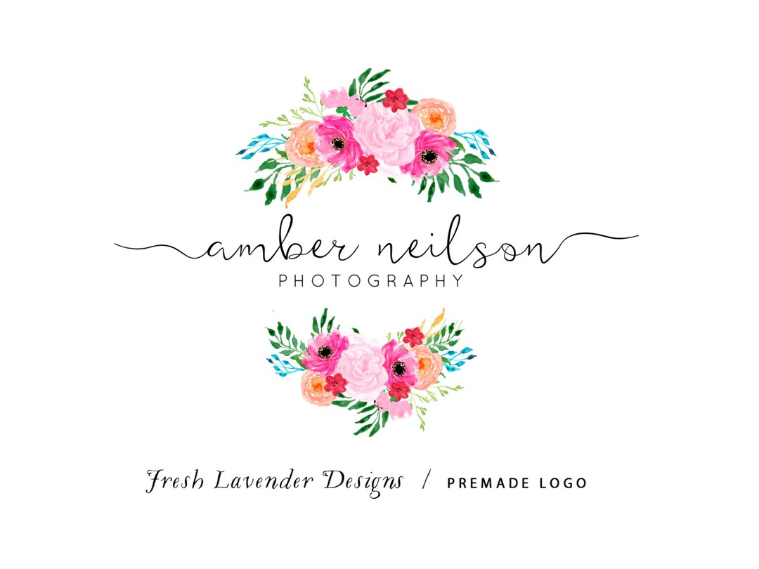 Floral Logo, Premade Logo, Custom Logo, Photography Logo, Florist Logo ...
