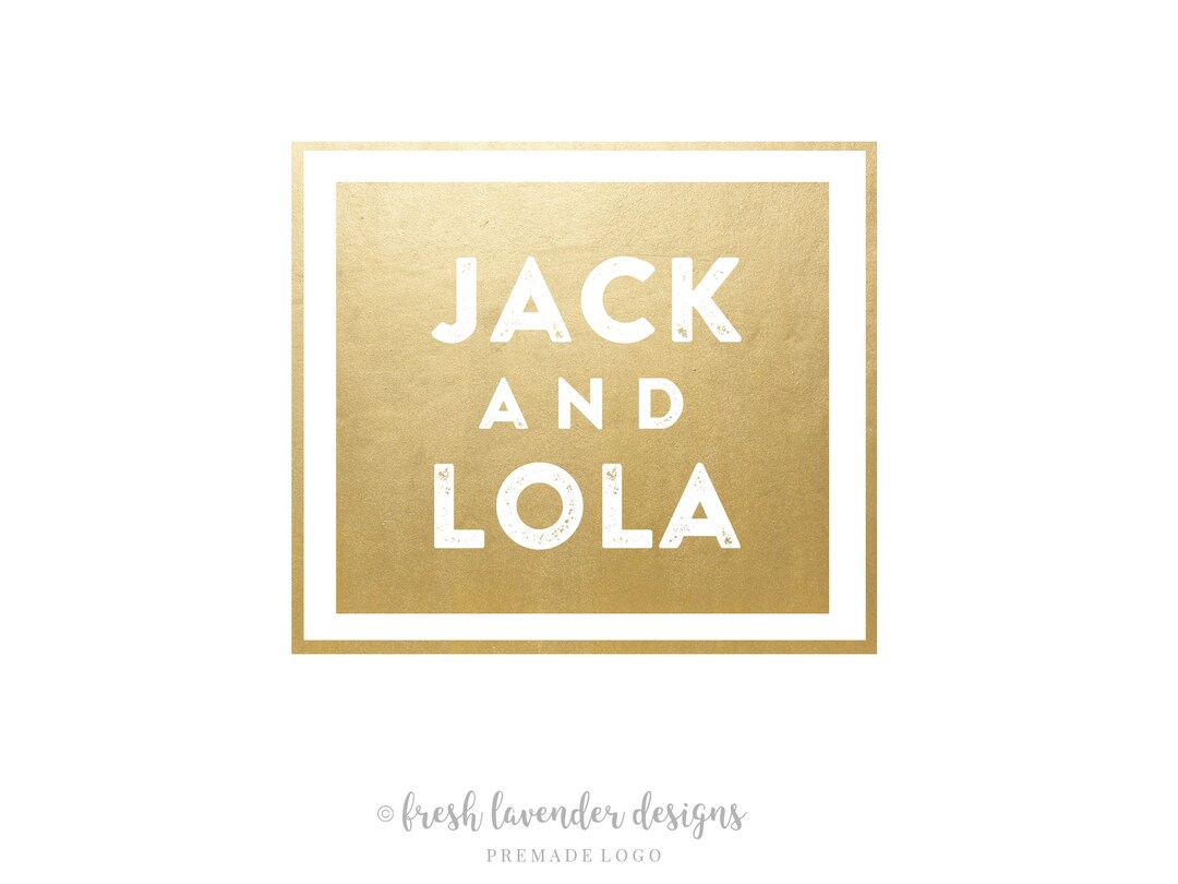 Gold Logo, Premade Logo, Custom Logo, Logo Design, Text Only Logo, Name ...