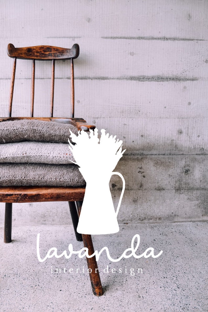 Custom Logo lavender Logo watercolor Floral Logo Watermark | Etsy