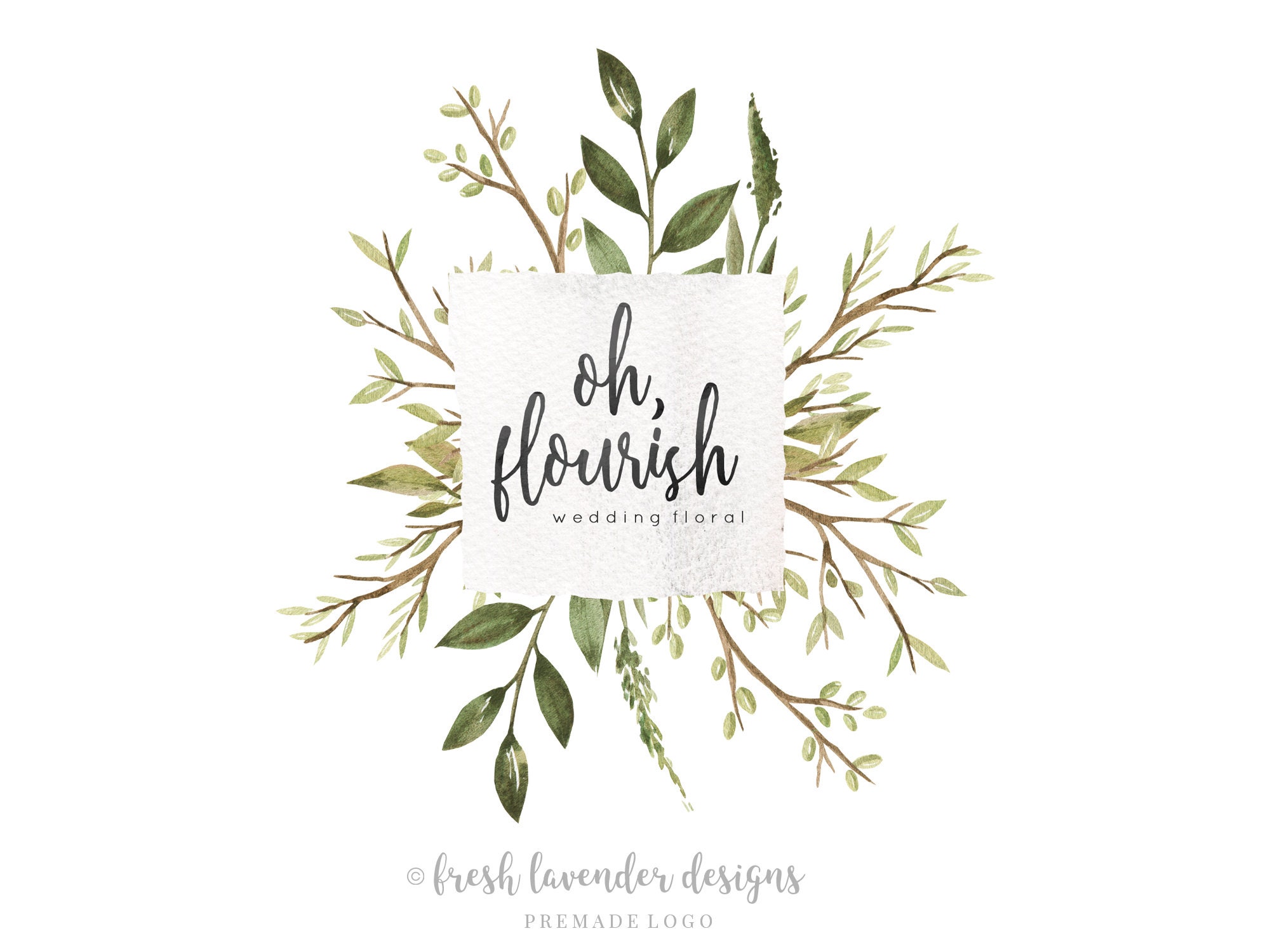Foliage Logo Leaf Logo Custom Logo Premade Logo Logo | Etsy
