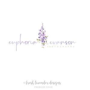 Premade Logo, Hyacinth Logo, Custom Logo, Custom Branding, Watercolor ...