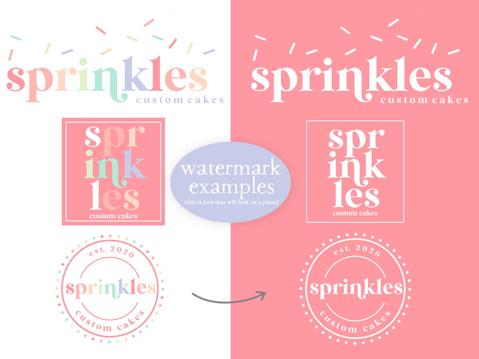 Custom Sprinkle Logo Branding Kit: Bakery Vintage Design - Etsy