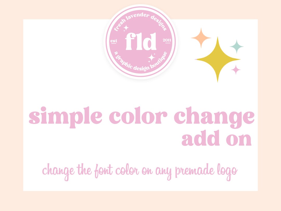 Simple Color Change OR Font Change on a Premade Logo - Etsy
