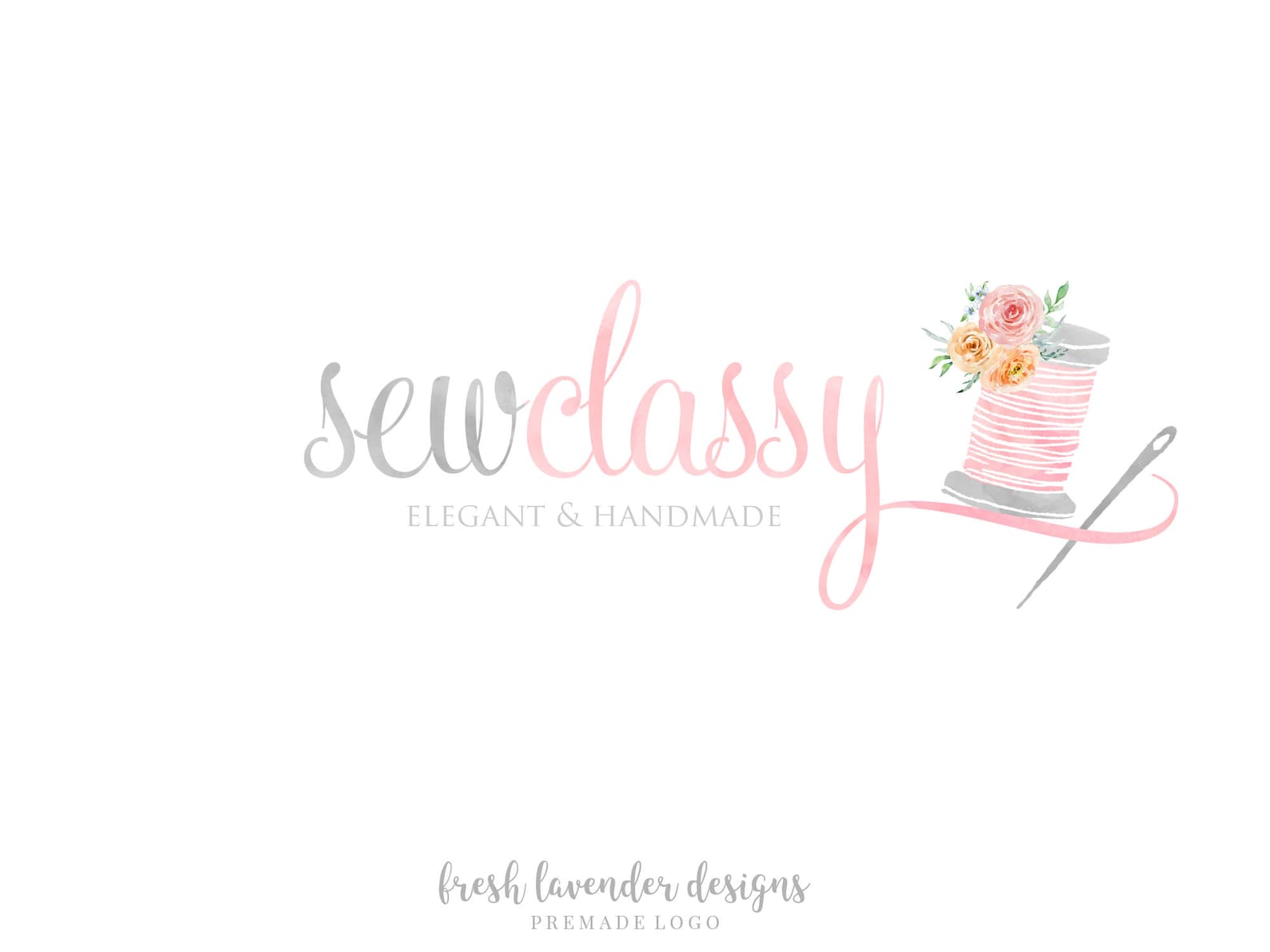 Custom Logo, Custom Sewing Logo, Watercolor Sewing Logo, Knitting Logo ...