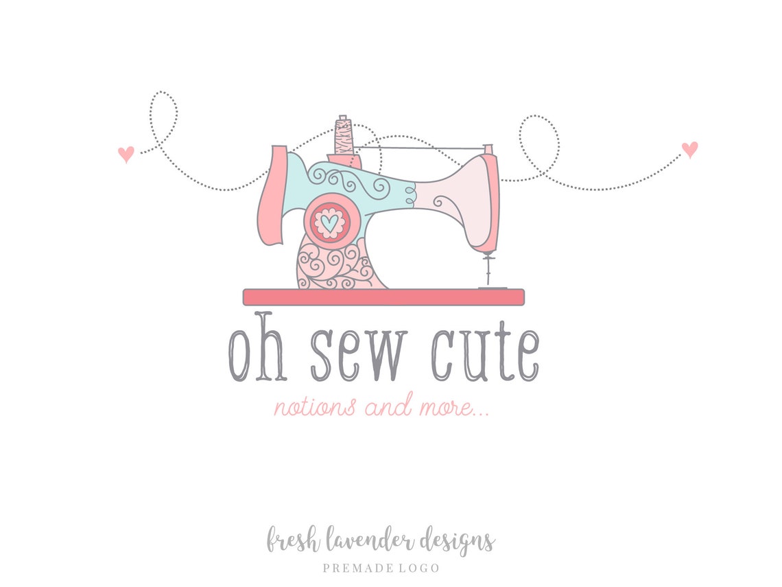 Sewing Logo Custom Logo Premade logo Logo with Thread Logo | Etsy