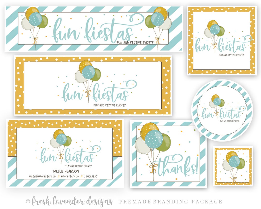 Balloon Etsy Set, Party Etsy Banner, Party Marketing Package, Confetti ...