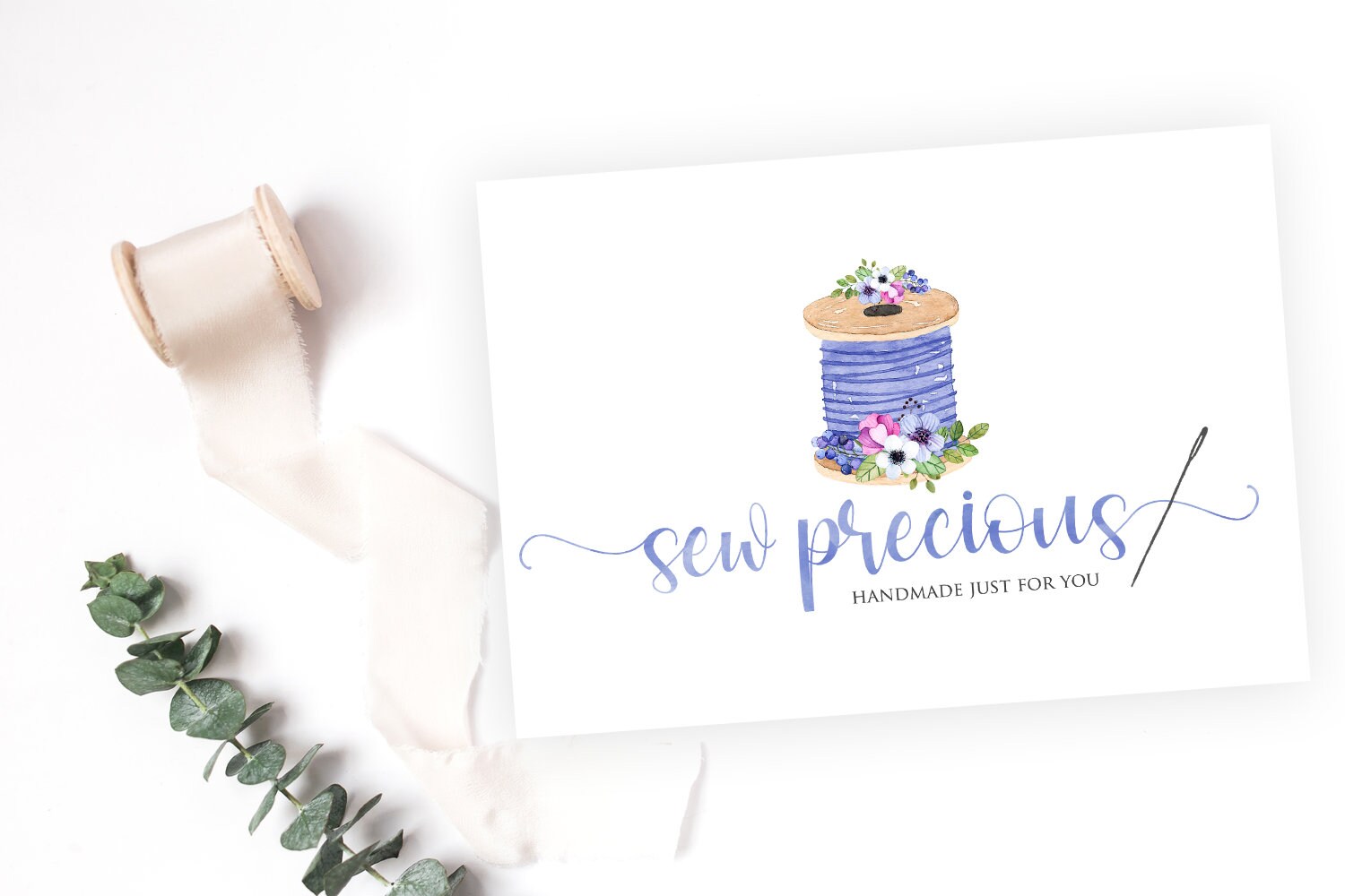 Custom Logo Custom Sewing Logo Watercolor Sewing Logo | Etsy
