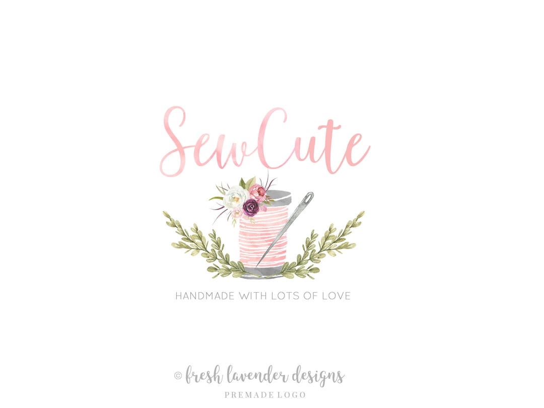 Sewing Logo,premade Sewing Logo, Sew Logo, Watercolor Logo, Custom Logo ...