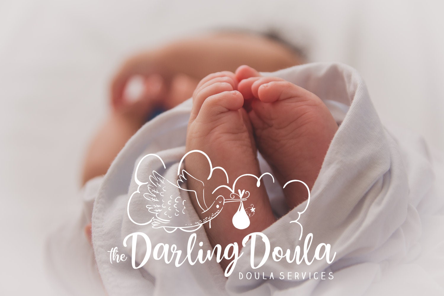 Doula Logo Premade Logo Custom Logo Stork Logo Baby Logo | Etsy