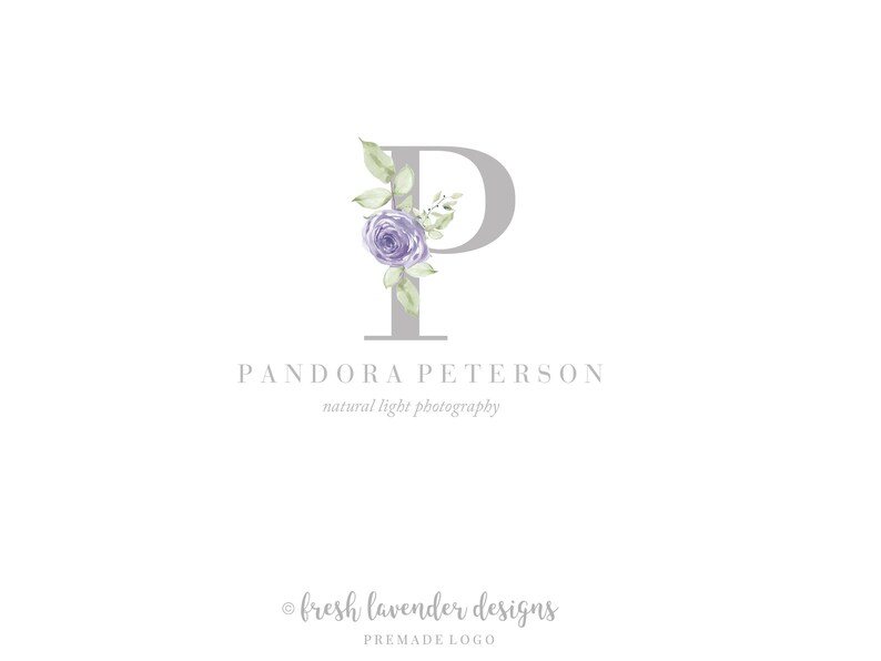 Premade Logo, Monogram Logo, Rose Logo, Custom Logo, Initial Logo ...
