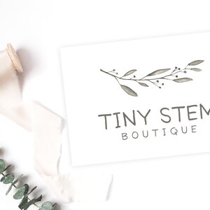 Twig Logo, Custom Logo, Baby Logo, Branch Logo, Premade Logo, Whimsical ...