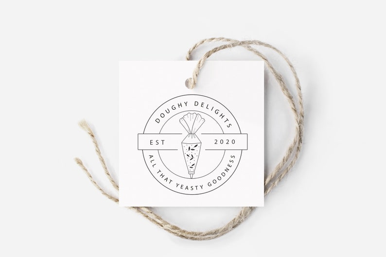 Rustic Baking Logo: Hand-drawn Piping Bag, Bakery Branding (PNG, JPG ...