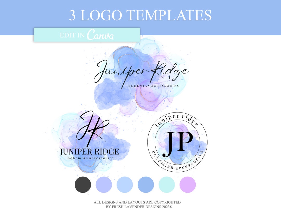 Ink Blot Logo: Editable Canva Template - Etsy