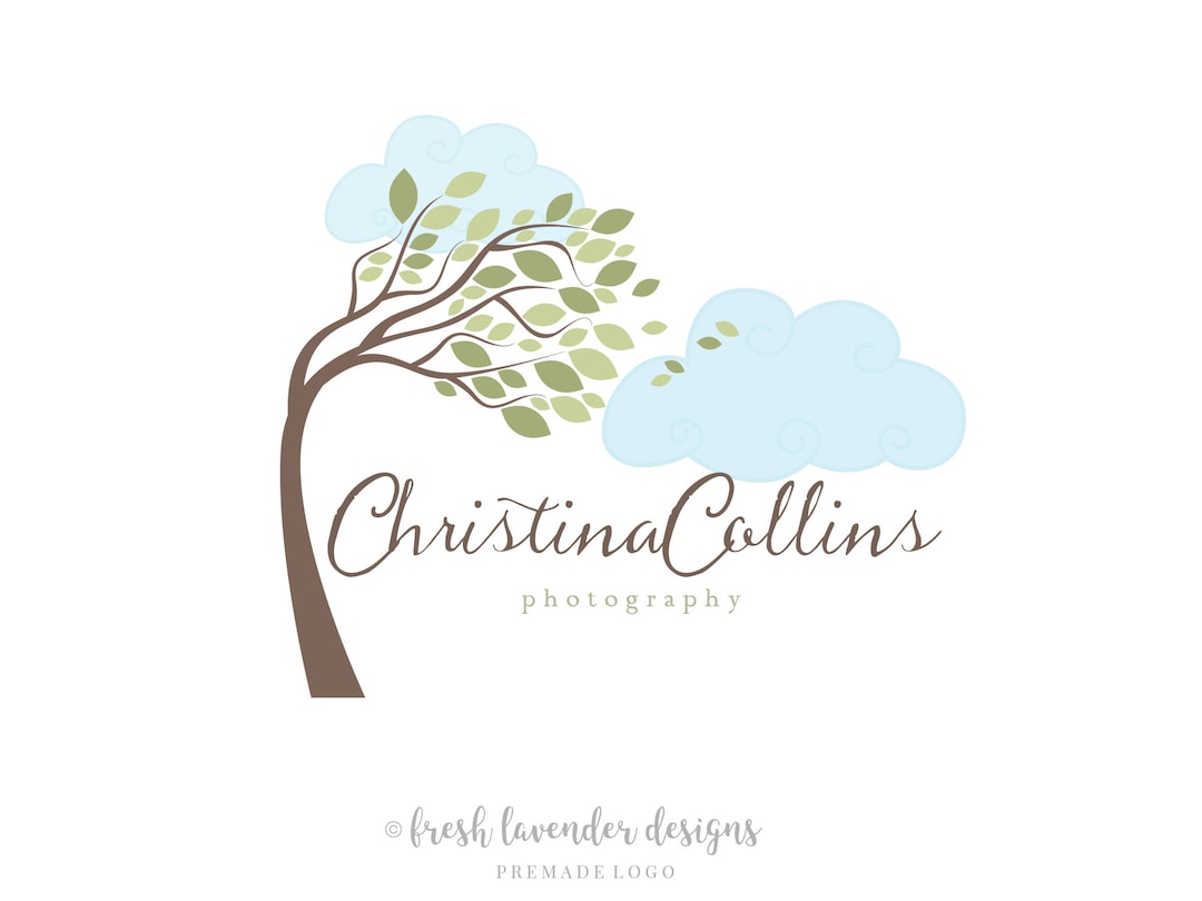 Tree Logo, Blowing Tree Logo, Logo With Tree, Custom Logo, Logo ...
