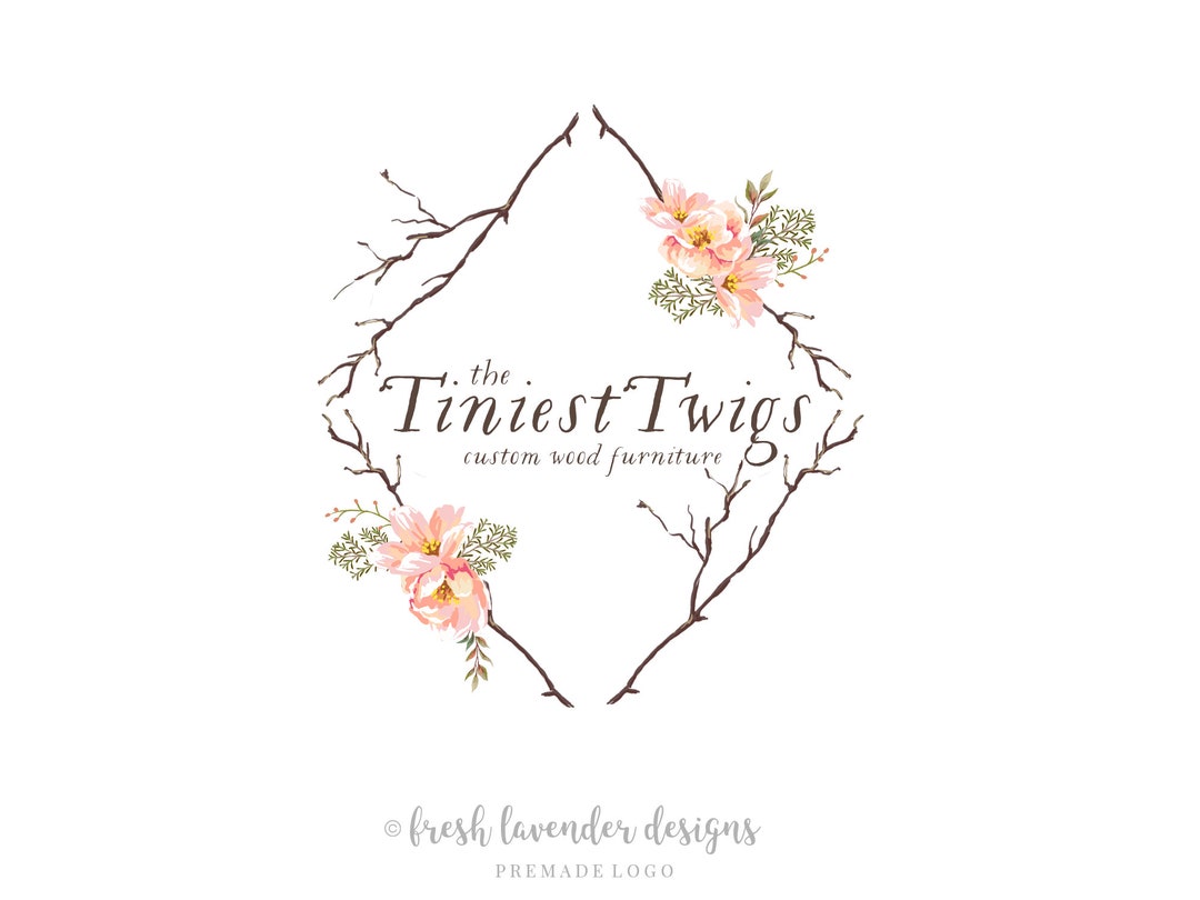 Custom Logo, Premade Logo,twig Logo, Stick Logo, Custom Branding, Logo ...